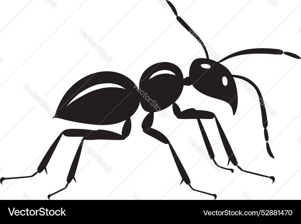 Intricate ant detailing black logo mastery ant Vector Image
