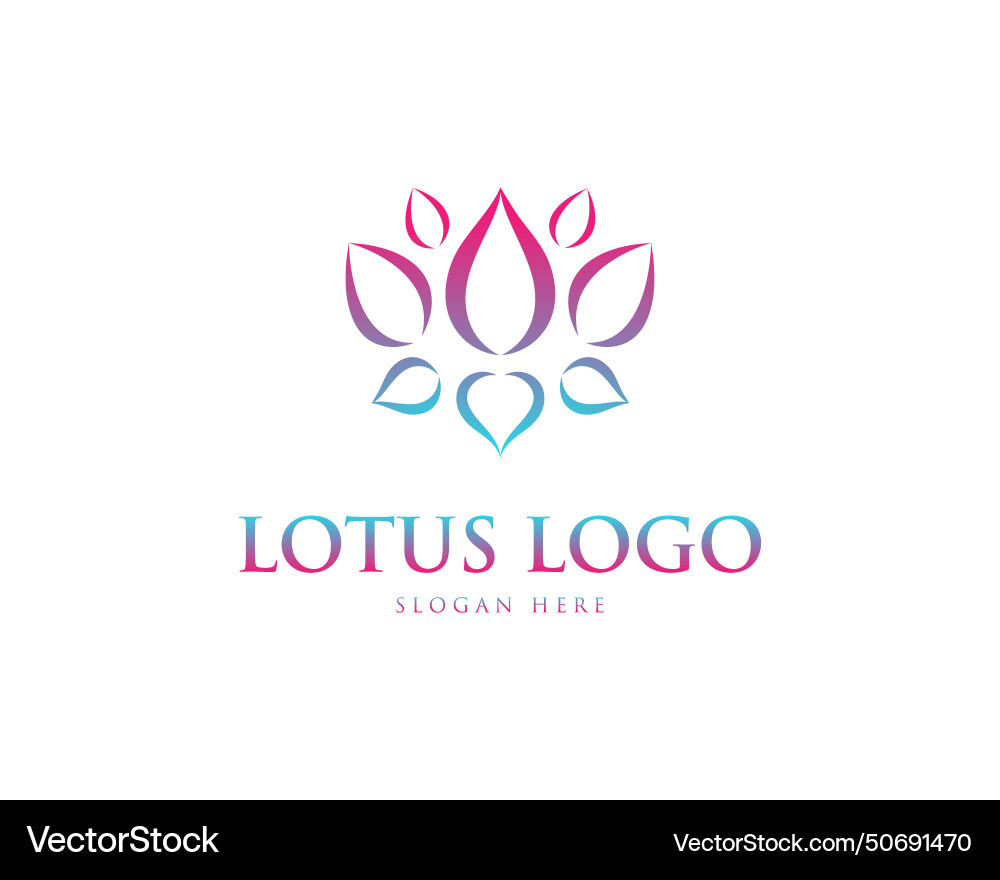 Lotus flower logo design Royalty Free Vector Image