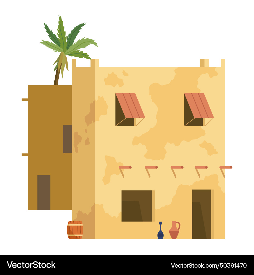 Middle east arabic desert with traditional mud Vector Image
