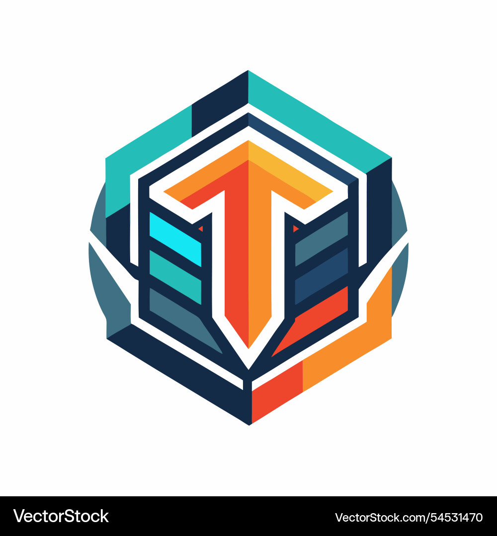 Modern geometric company logo design for branding Vector Image