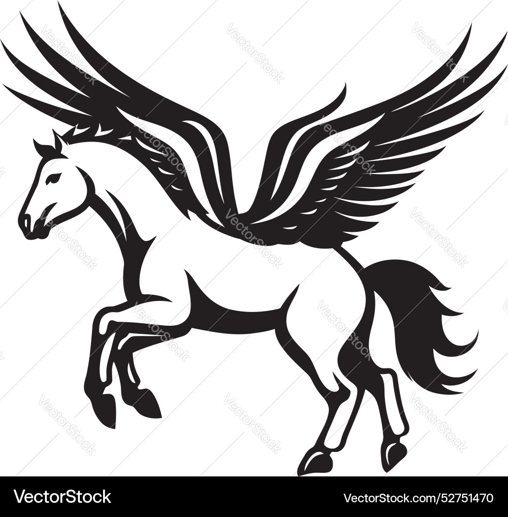 Mythical flight pegasus logo emblem skybound Vector Image