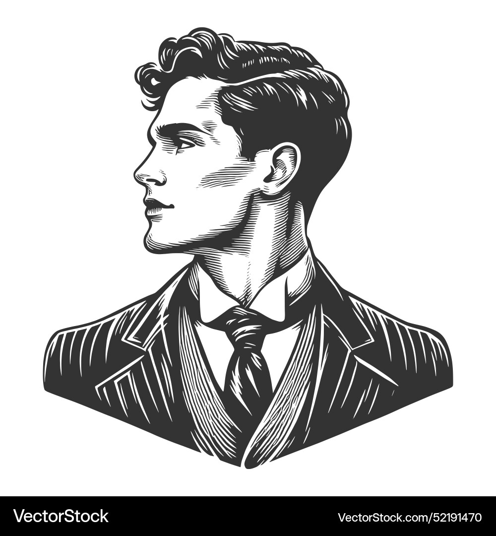 Portrait of gentleman Royalty Free Vector Image