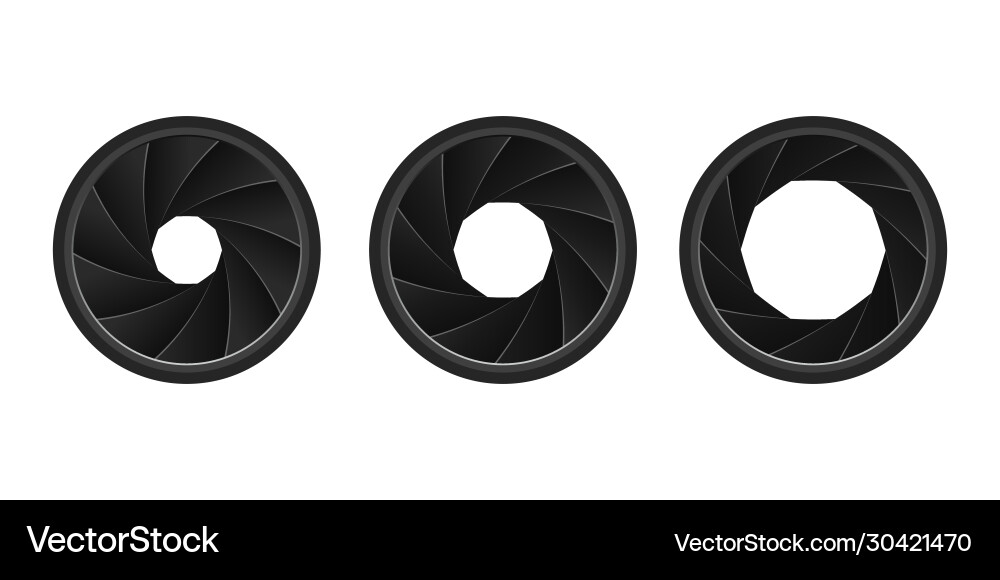 Realistic camera aperture Royalty Free Vector Image