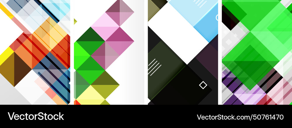 Square abstract poster set Royalty Free Vector Image