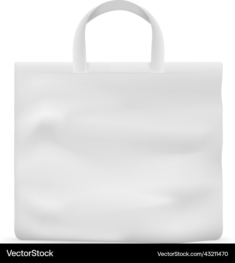 White fabric bag for shopping realistic blank Vector Image