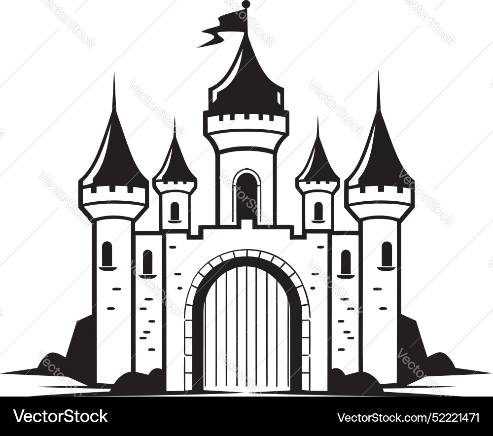Castlewatch gate emblem design fortressarch Vector Image
