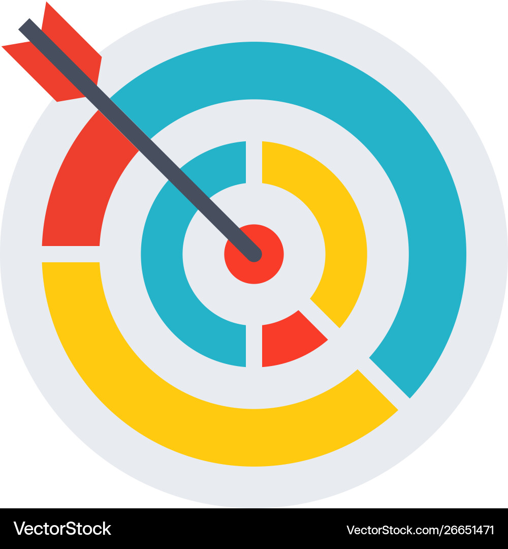 Colored target icon Royalty Free Vector Image - VectorStock