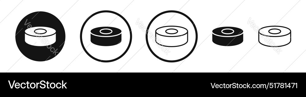 Drum steelpan line icon set Royalty Free Vector Image