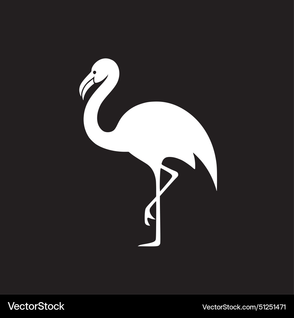 Flamingo - black and white Royalty Free Vector Image