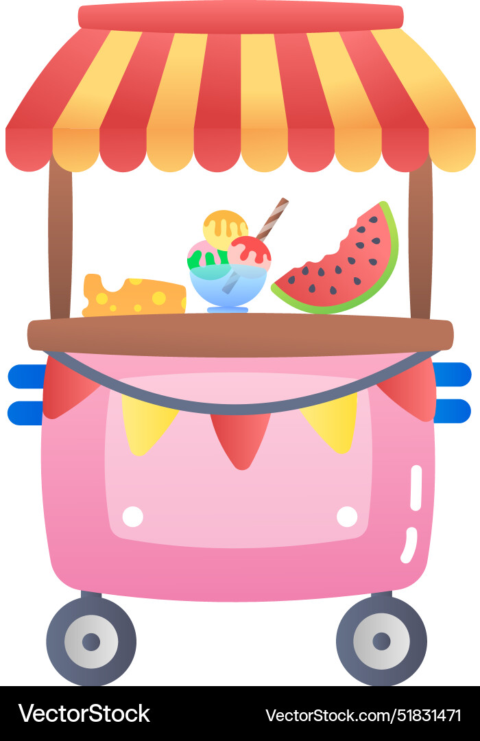 Food cart Royalty Free Vector Image - VectorStock
