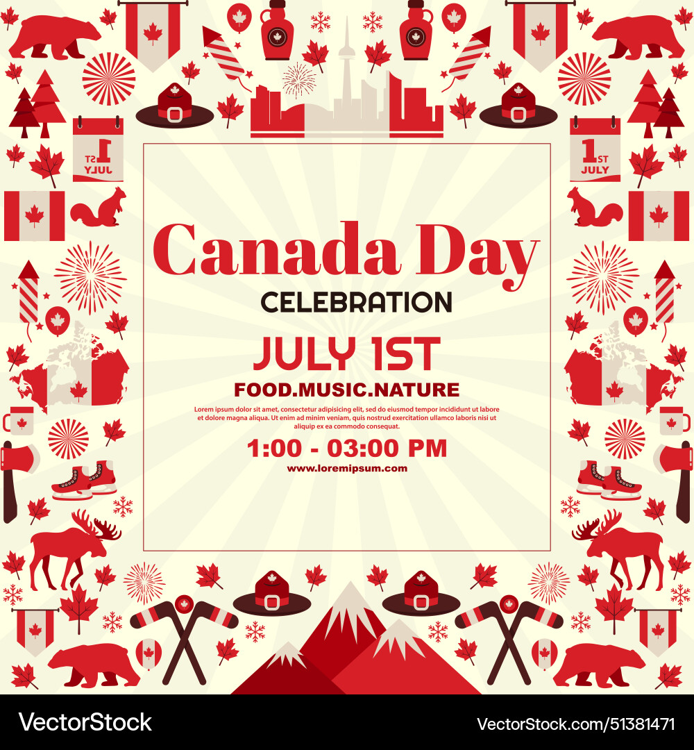 Happy canada day poster with retro style Vector Image