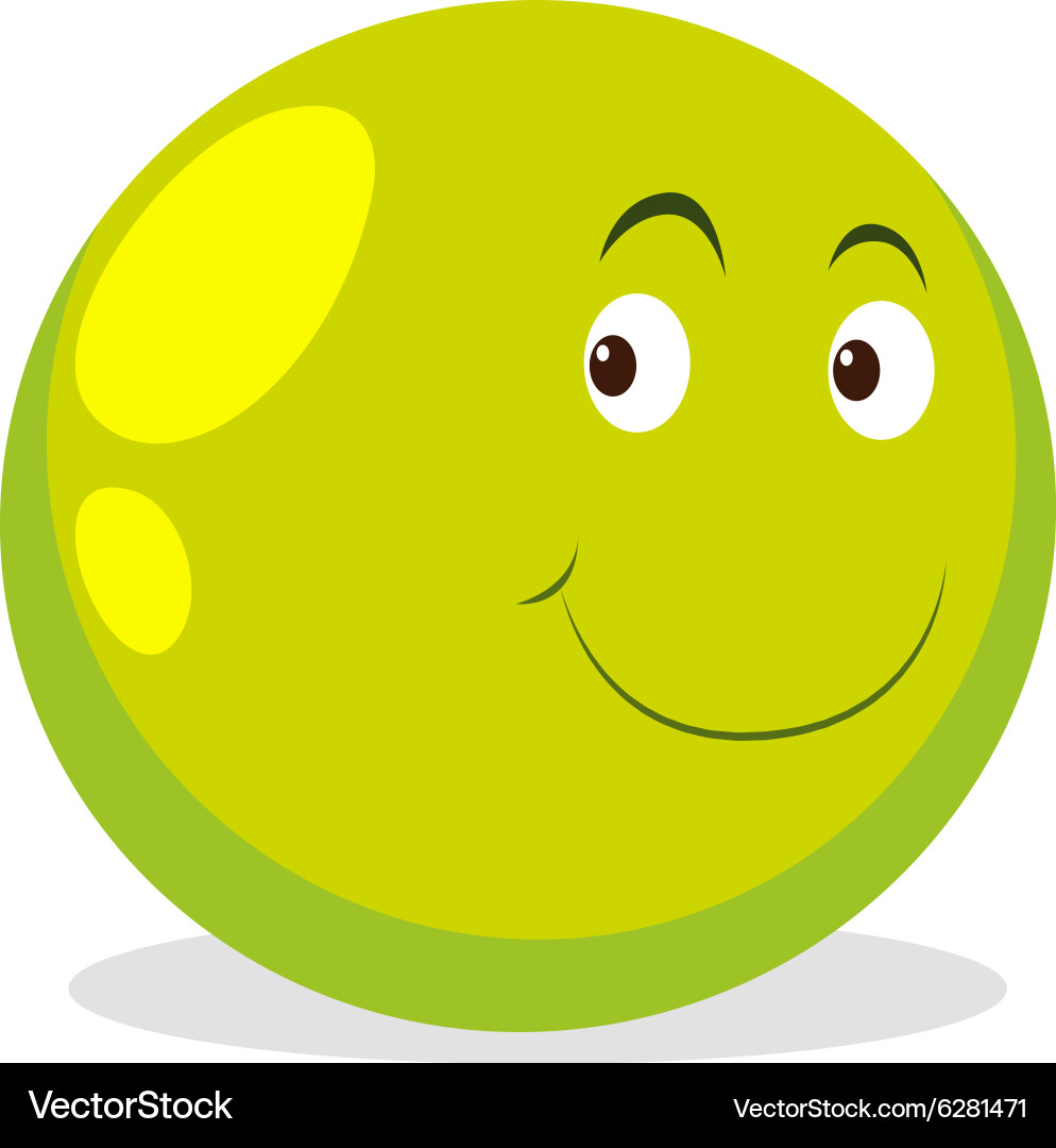 Happy face on round ball Royalty Free Vector Image