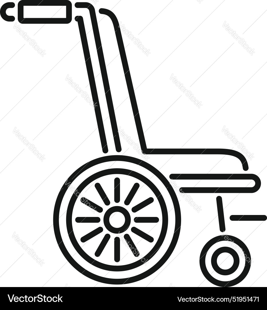 Manual wheelchair with big wheel representing Vector Image
