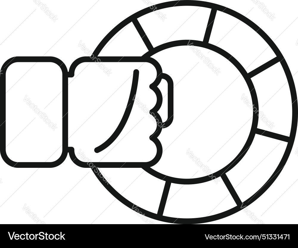 Outline of camera lens icon Royalty Free Vector Image