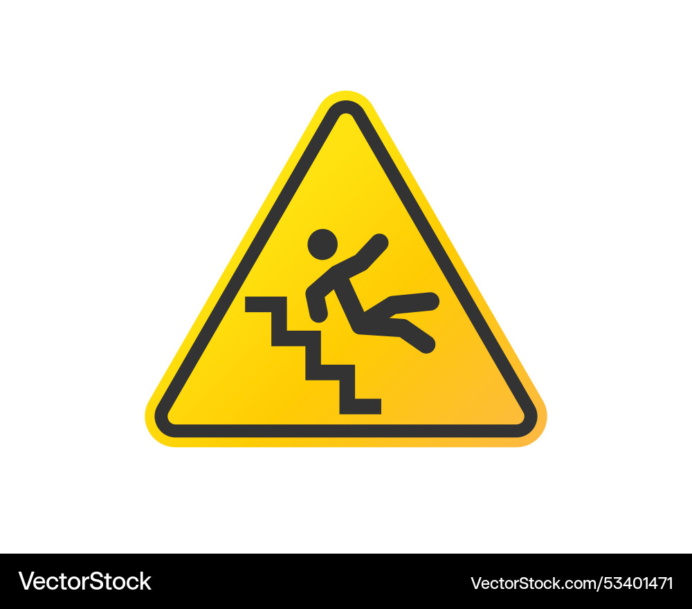 Stairway warning sign watch step down caution Vector Image