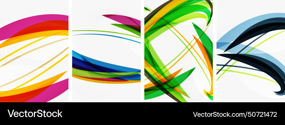 Abstract colorful wave posters for wallpaper Vector Image