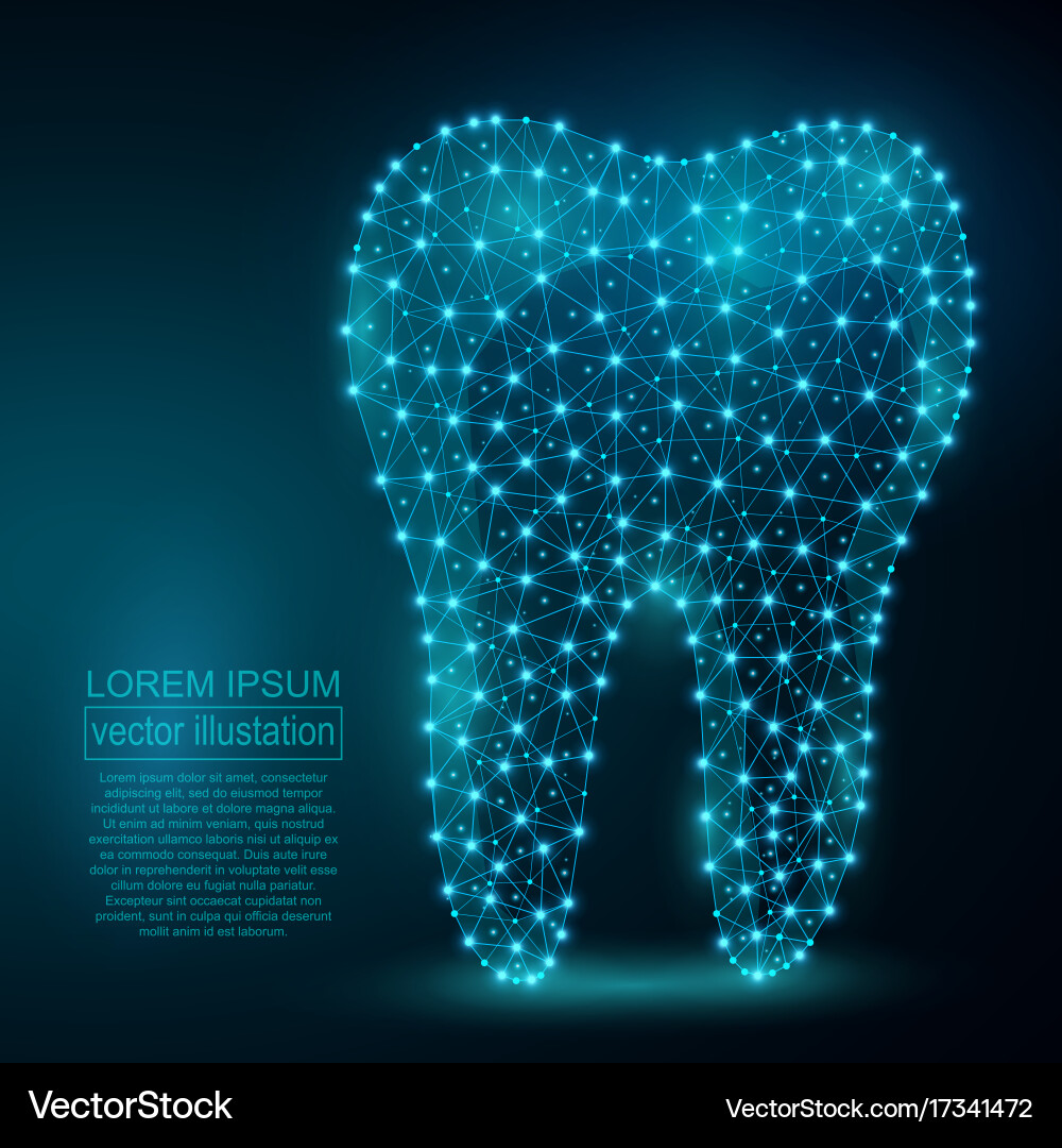 Abstract Polygonal Tooth Wireframe Royalty Free Vector Image