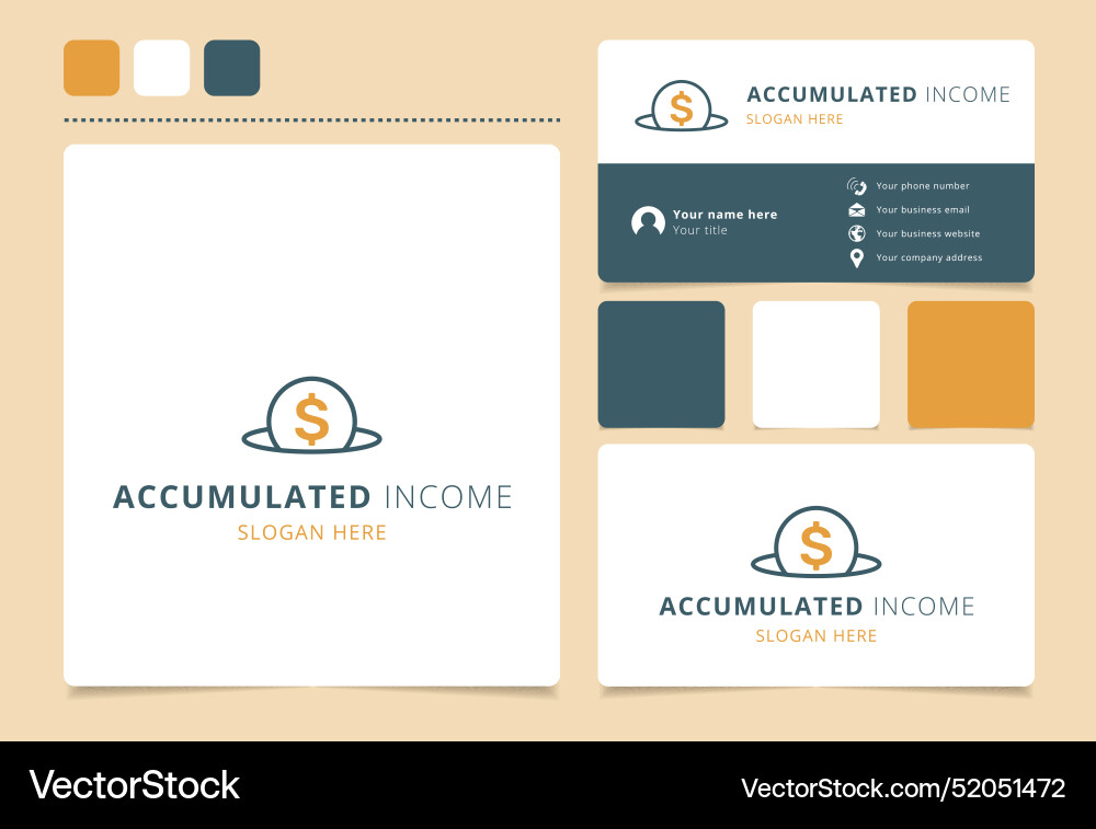 Accumulated income logo template featuring Vector Image