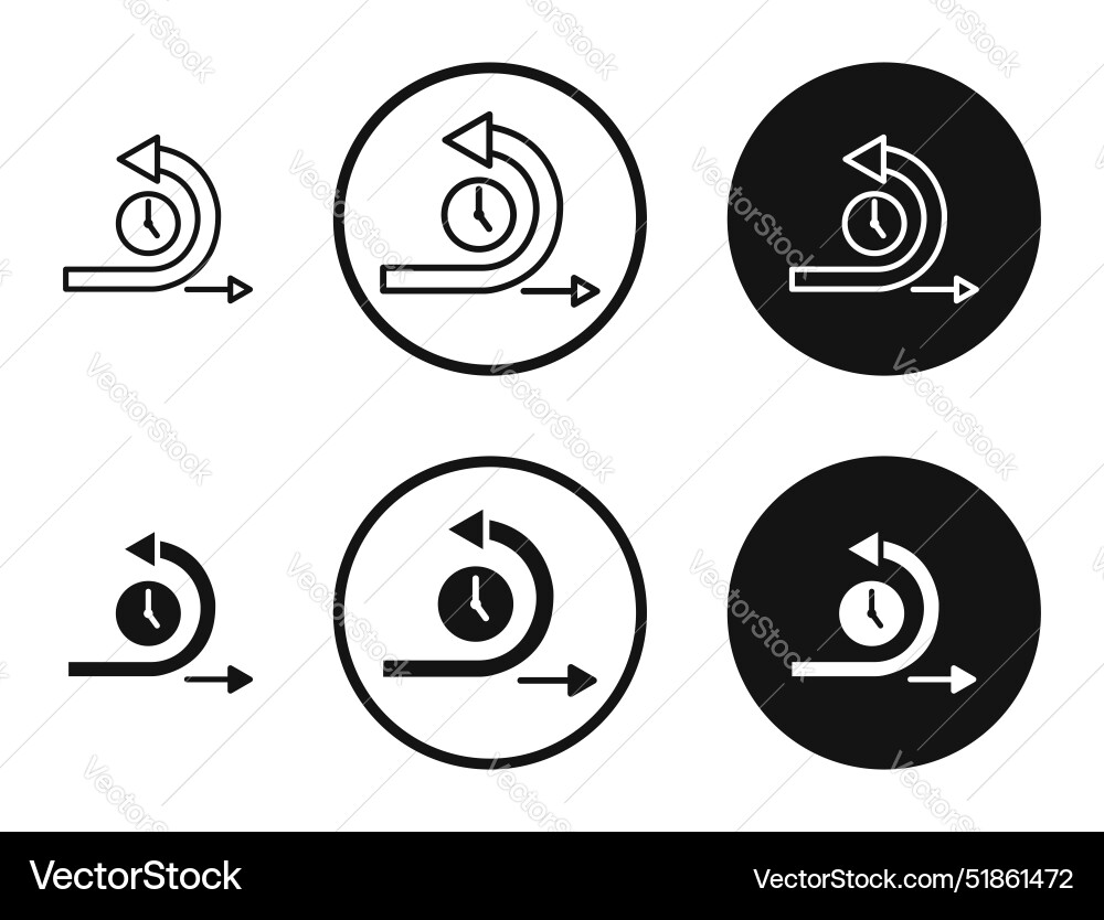 Agile icon set in black and white outlines Vector Image