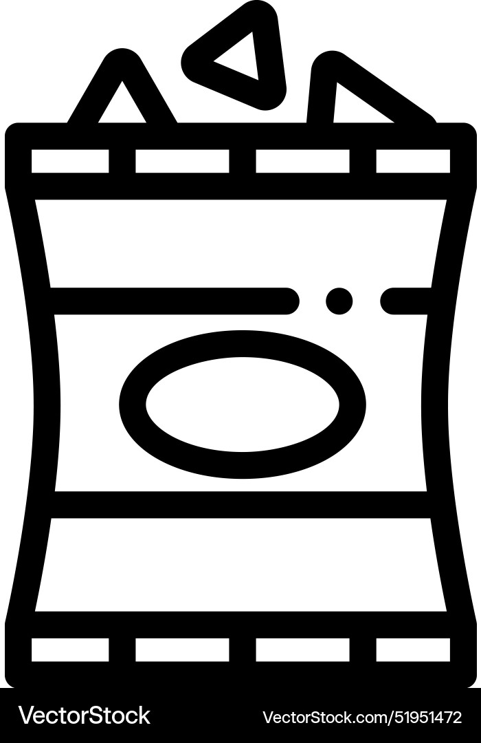 Chips icon thin linear style design isolated Vector Image