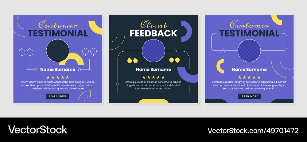 Customer feedback client testimonials banner Vector Image