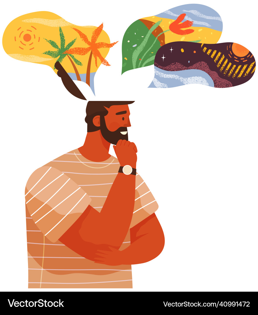 Development of creative thinking imagination Vector Image