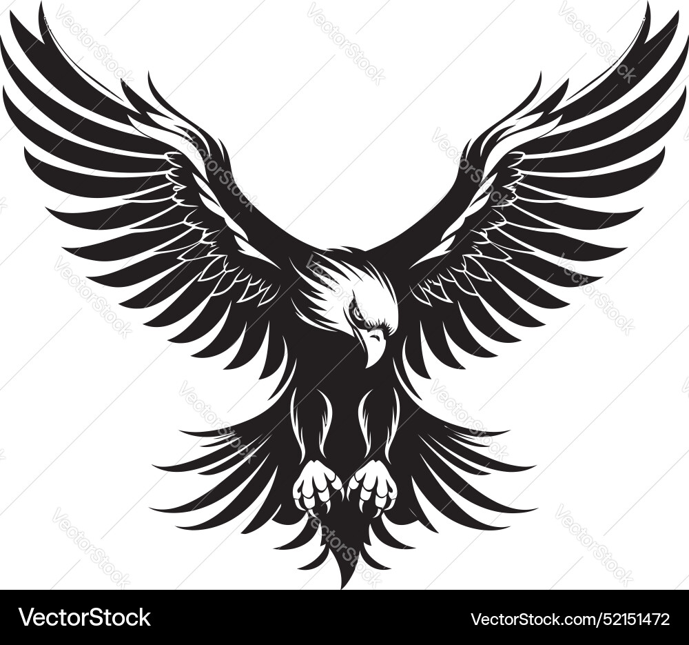 Fierce sentinel tattoo styled eagle icon Vector Image