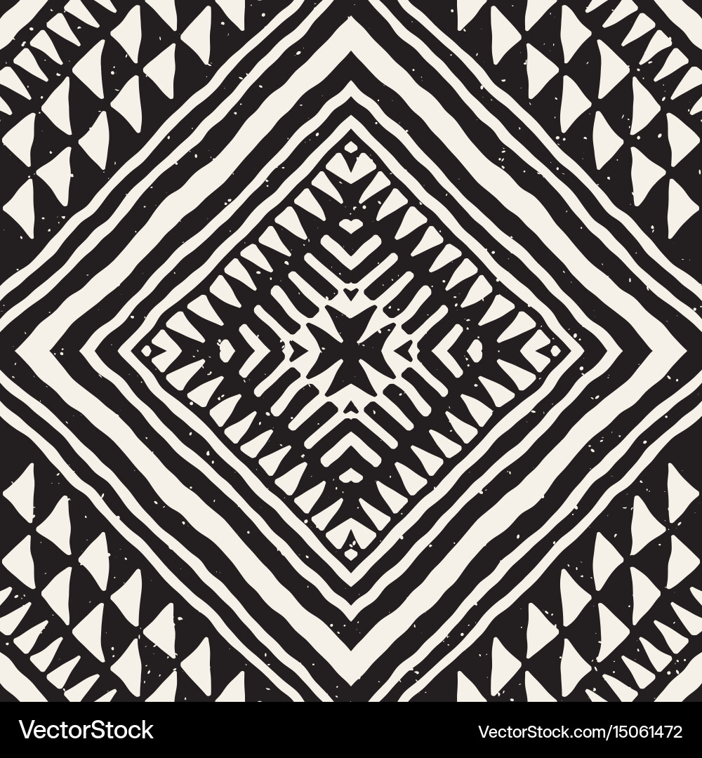 Hand drawn painted seamless pattern tribal Vector Image