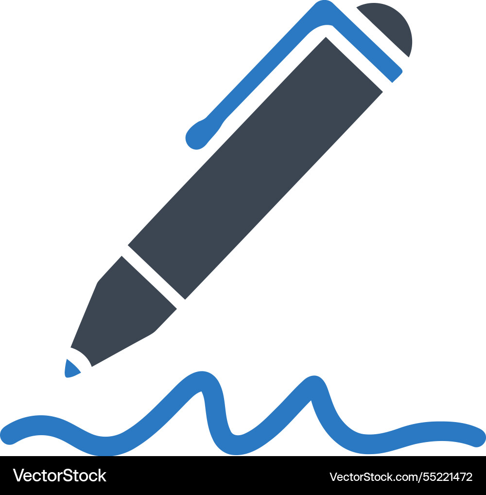 Handwriting signature pen icon Royalty Free Vector Image