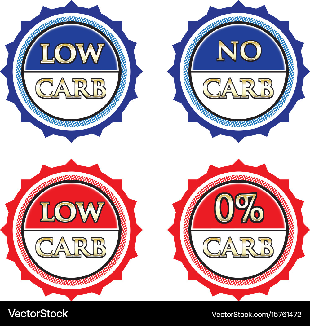 Low carb and no label set Royalty Free Vector Image