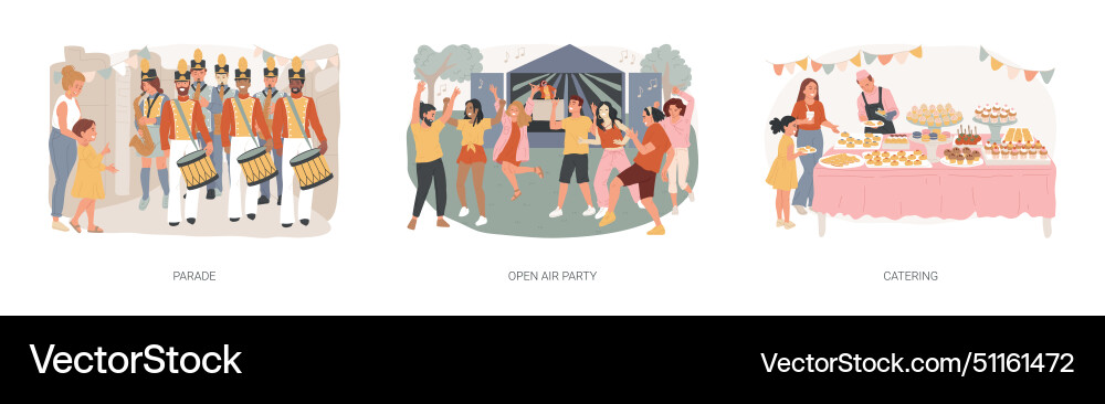 Mass event isolated concept Royalty Free Vector Image