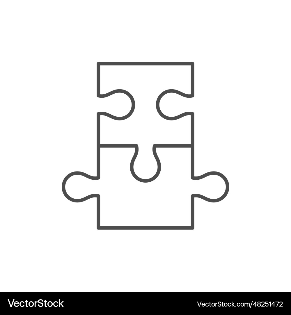 Puzzle jigsaw line outline icon Royalty Free Vector Image