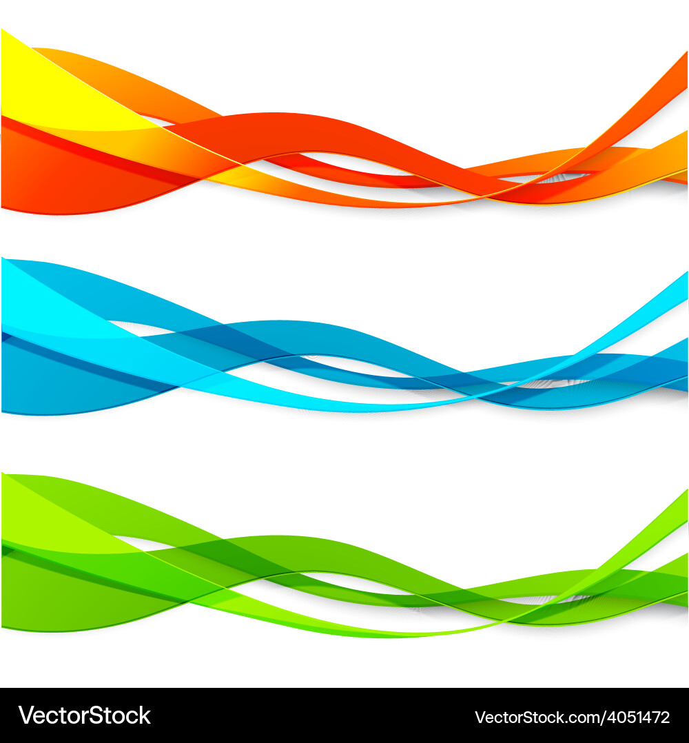 Set of abstract color wavy lines Royalty Free Vector Image