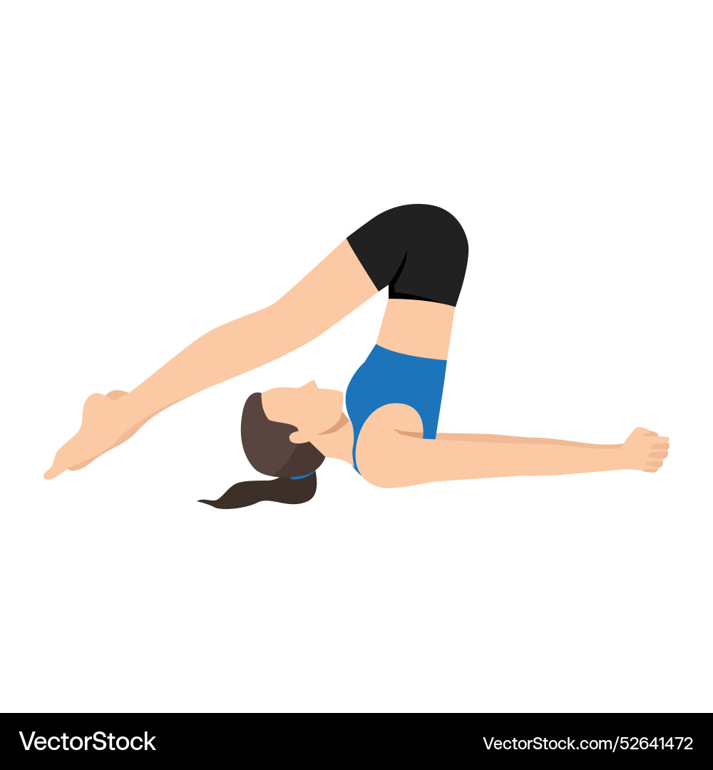 Woman doing plough pose or halasana Royalty Free Vector