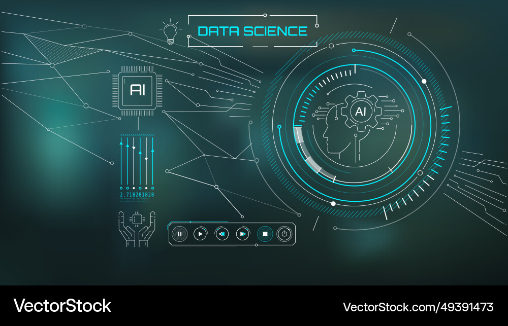 A digital interface that incorporates artificial Vector Image
