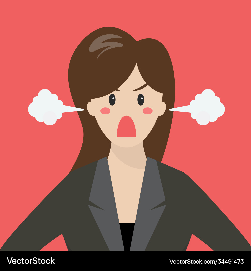 Angry business woman Royalty Free Vector Image