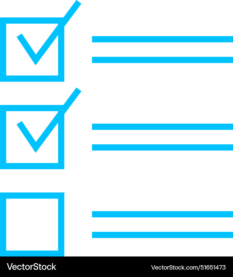 Blue checklists editable todo Royalty Free Vector Image