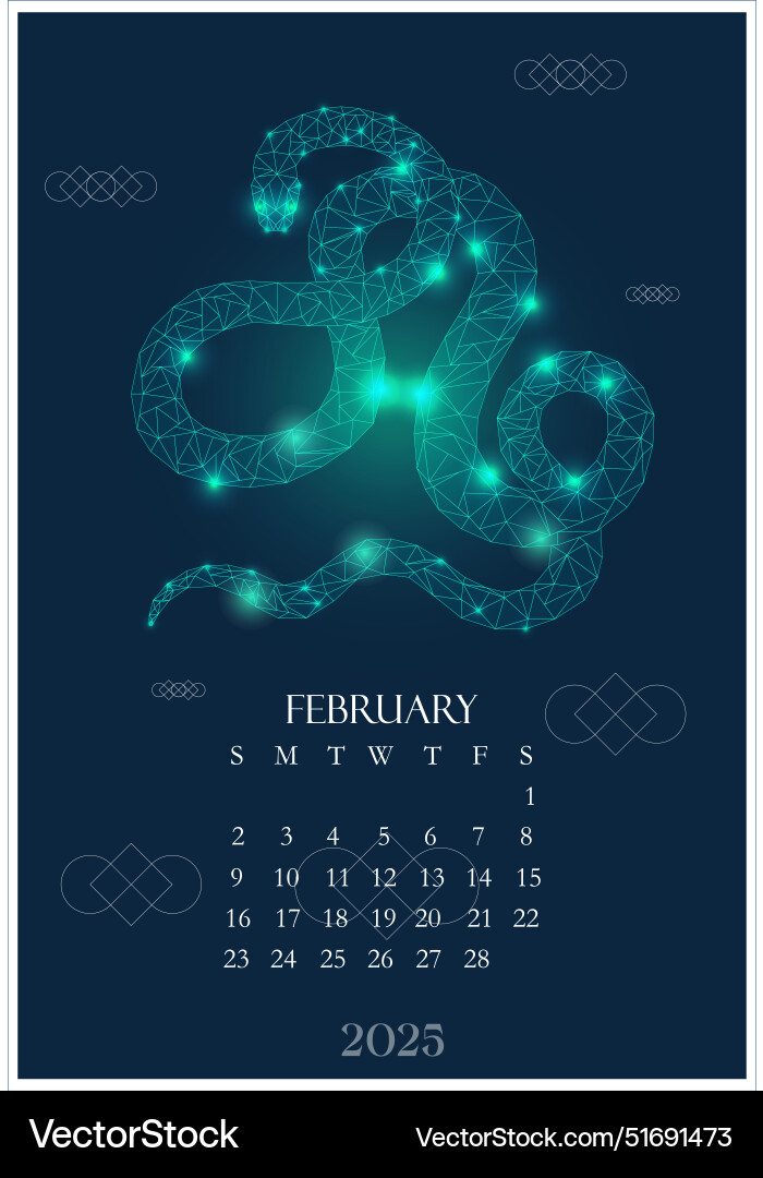 Calendar 2025 february month Royalty Free Vector Image
