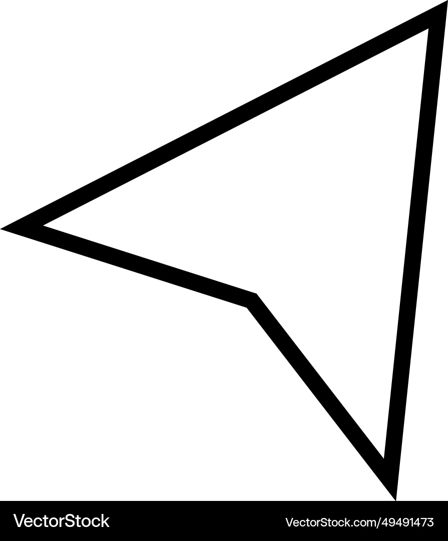 Curser graphic black linear icon computer Vector Image