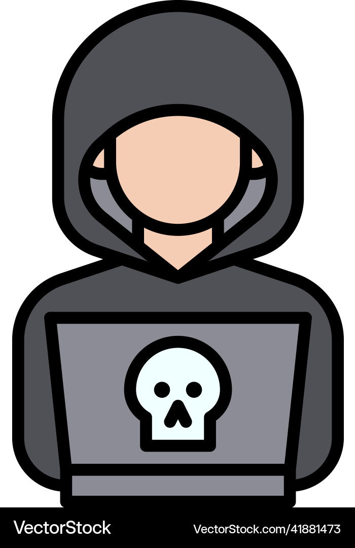 Cyber attack icon crypto related Royalty Free Vector Image