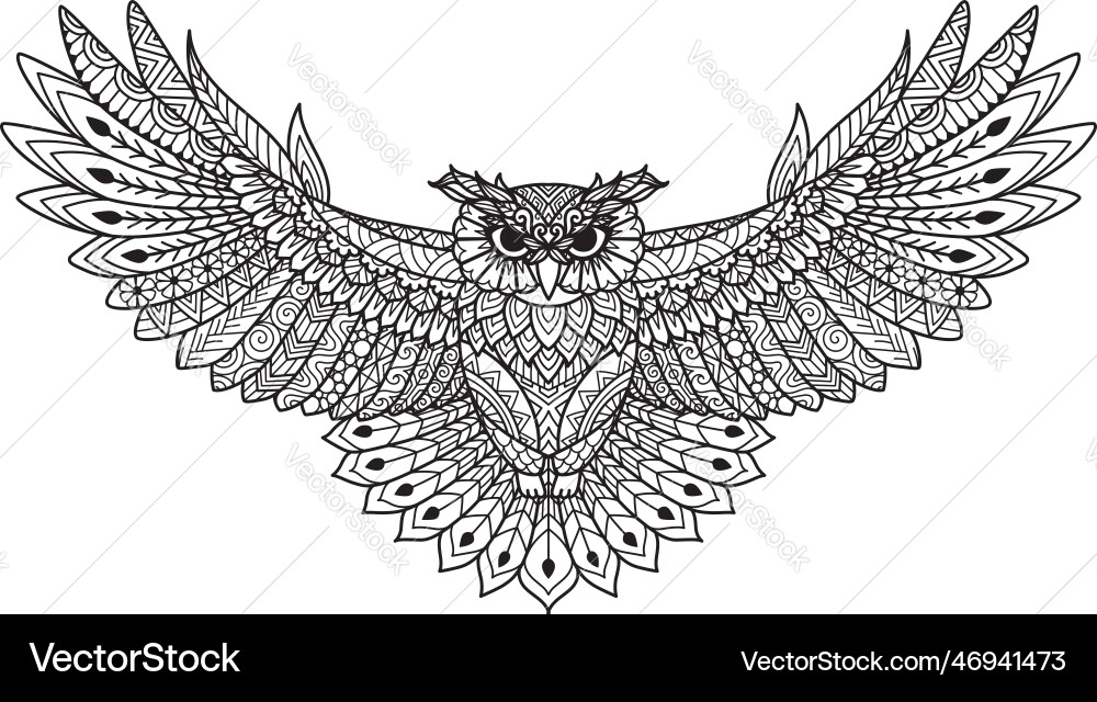 Flying owl Royalty Free Vector Image - VectorStock