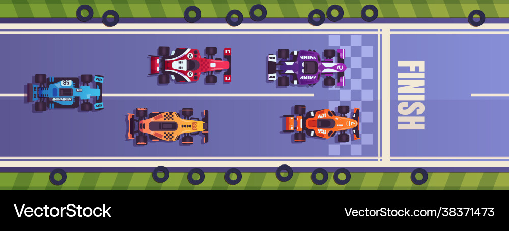 Formula One Race Cartoon Royalty Free Vector Image