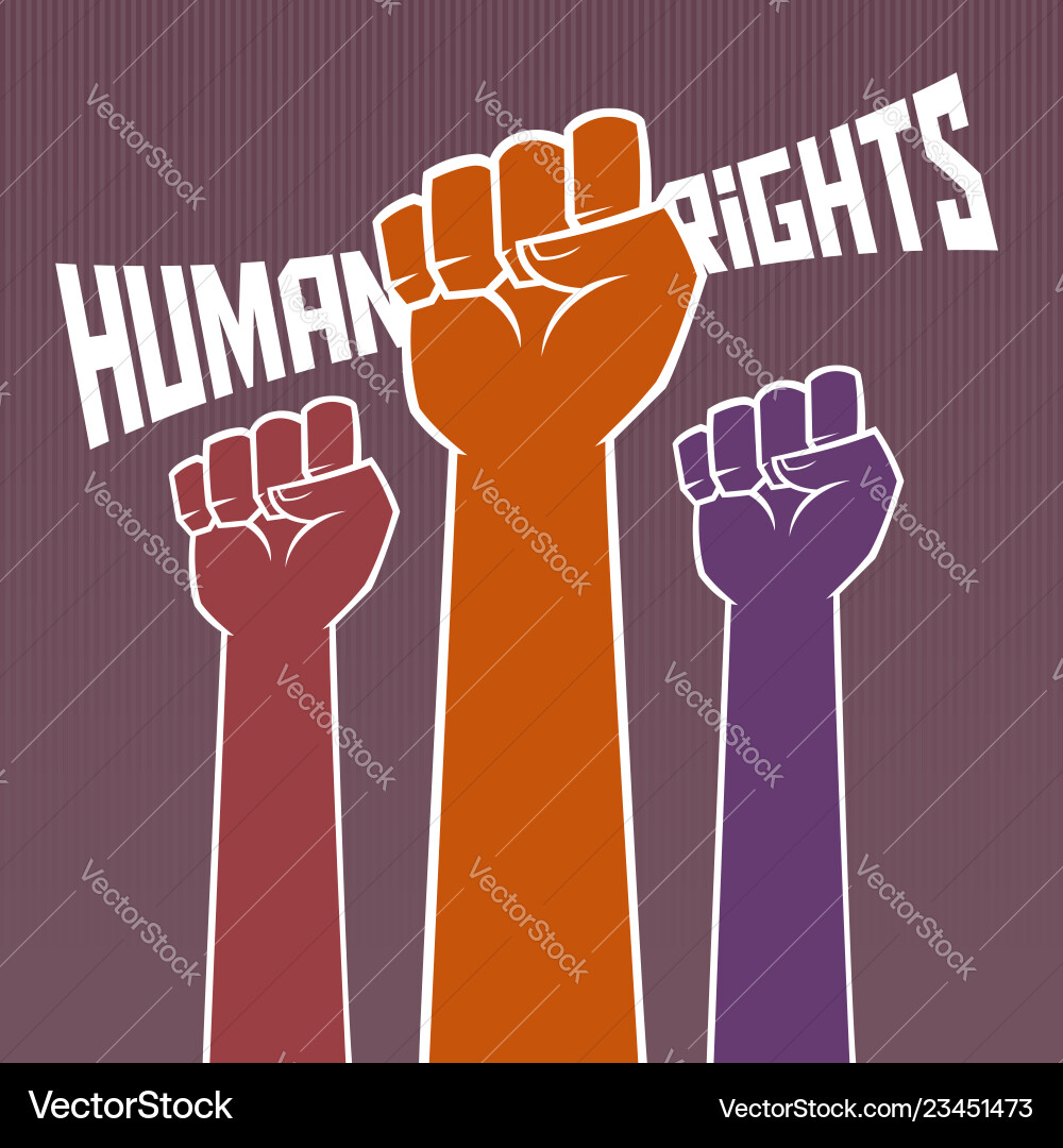 Hand holding for human rights Royalty Free Vector Image