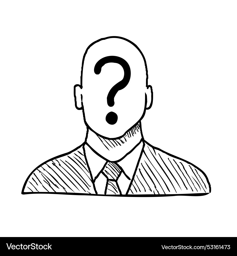 Identity fraud deep fake concept line drawing Vector Image