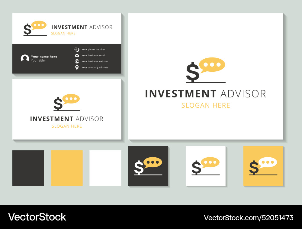 Investment advisor logo featuring a talking dollar