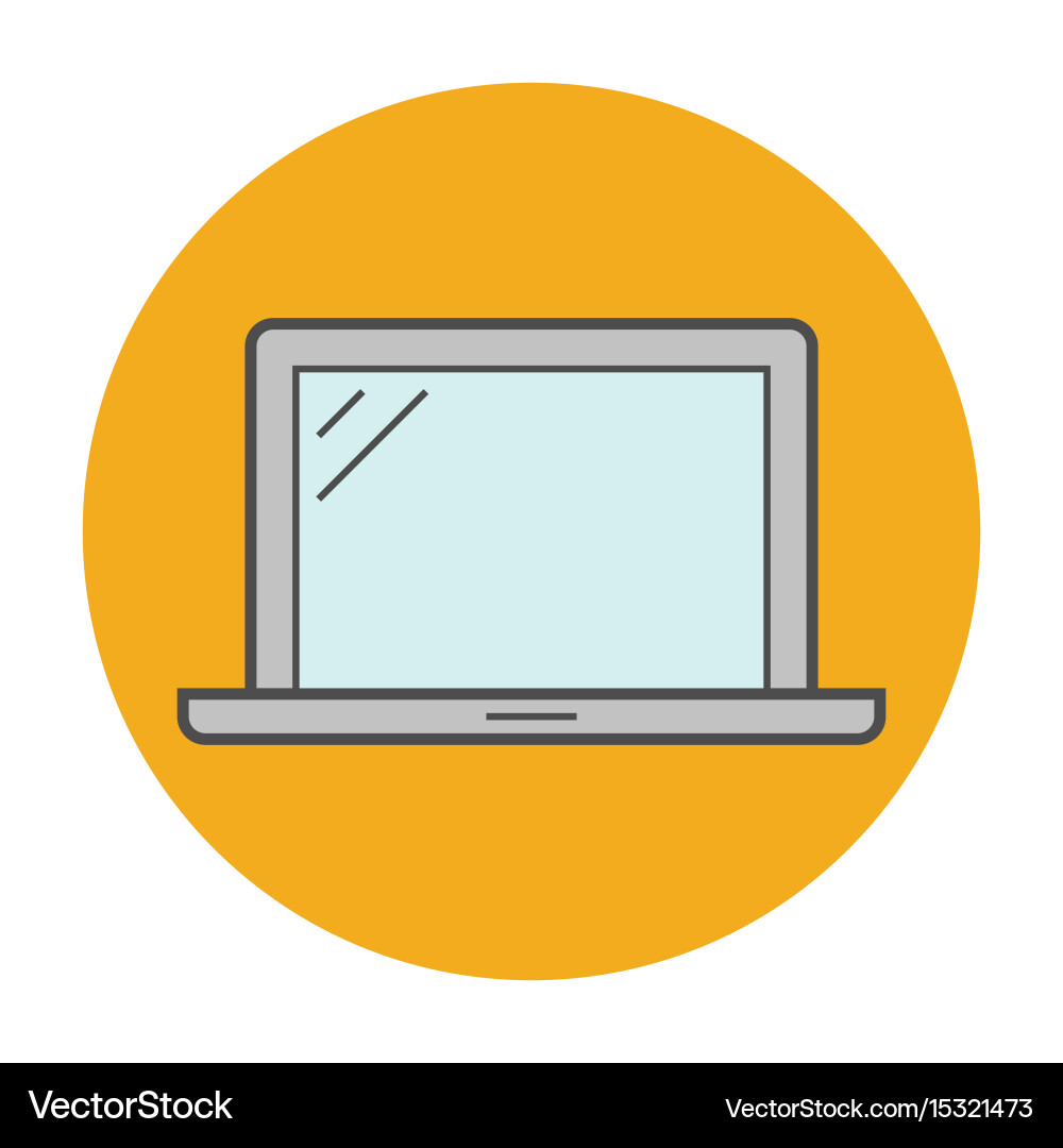 Laptop flat line icon Royalty Free Vector Image