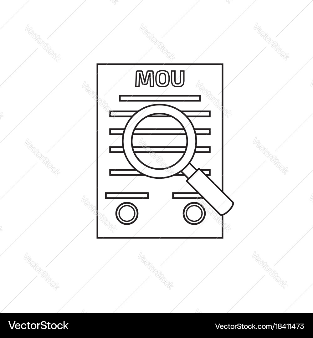 Memorandum of understanding mou icon Royalty Free Vector