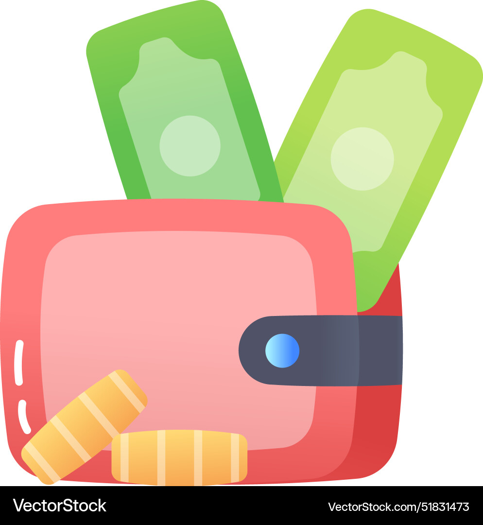 Money wallet Royalty Free Vector Image - VectorStock