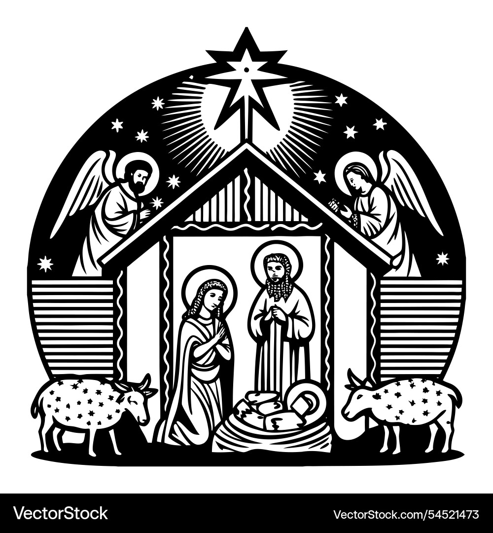 Nativity christmas Royalty Free Vector Image - VectorStock