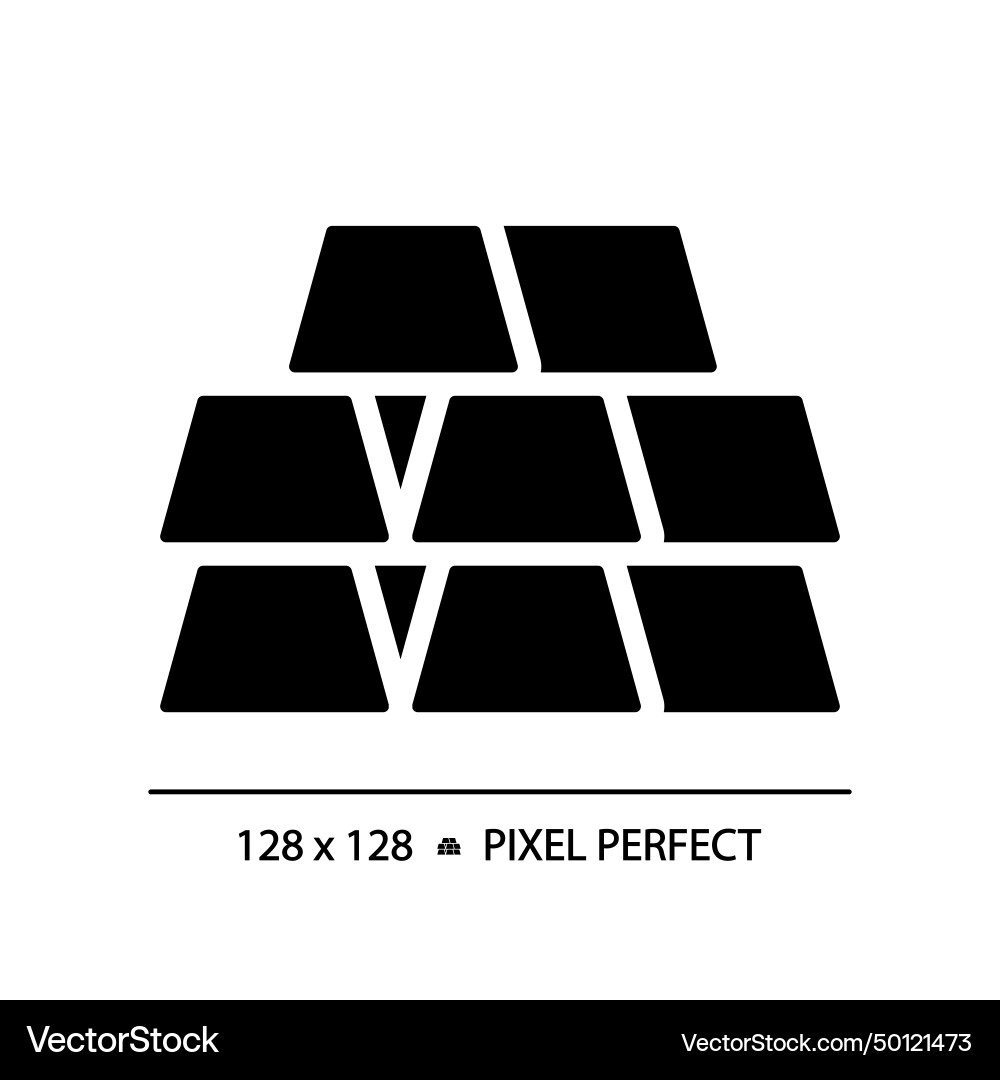 Precious metal ingots black glyph icon Royalty Free Vector Precious metal ingots black glyph icon Royalty Free Vector